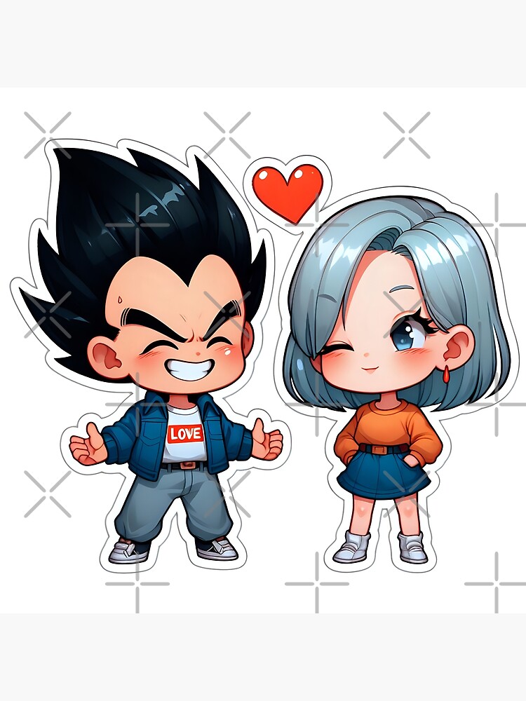 "Chibi Love: Vegeta & Bulma Perfect Couple Sticker" Poster for Sale by ...