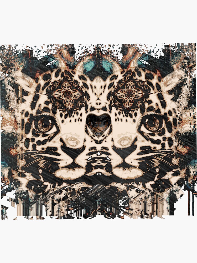 "Majestic Love | Cute Exotic Double Cheetah Glitch with Heart Eye ...