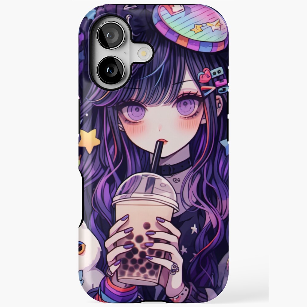 "Kawaii Pastel Goth Boba Tea Anime Girl" Sticker for Sale by bubblegoth ...