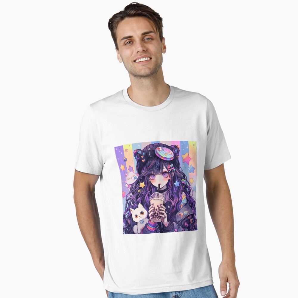 "Kawaii Pastel Goth Boba Tea Anime Girl" Sticker for Sale by bubblegoth ...