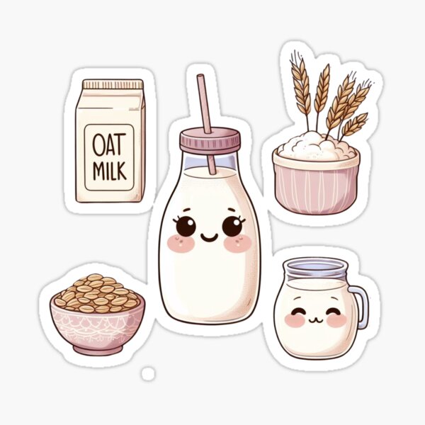 "Oat Milk" Sticker for Sale by Azrora | Redbubble