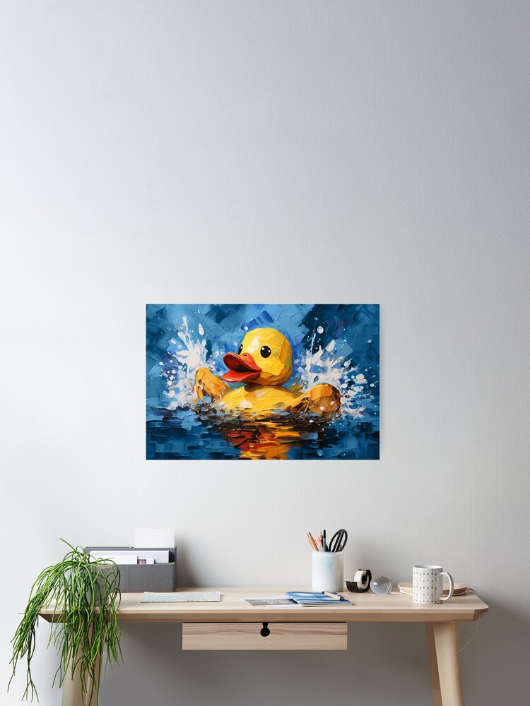 "Splashy Rubber Duck" Poster for Sale by cobblzstudio | Redbubble