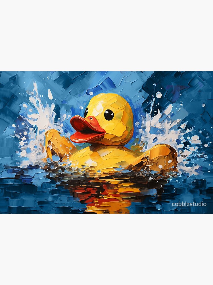 "Splashy Rubber Duck" Poster for Sale by cobblzstudio | Redbubble