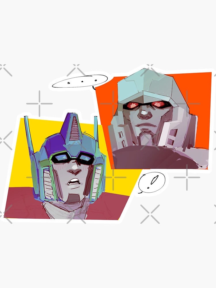 "transformers earthspark optimus prime and megatron" Sticker for Sale ...