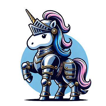 "Unicorn Knight Ready for Battle" Sticker for Sale by ThoriumInk ...