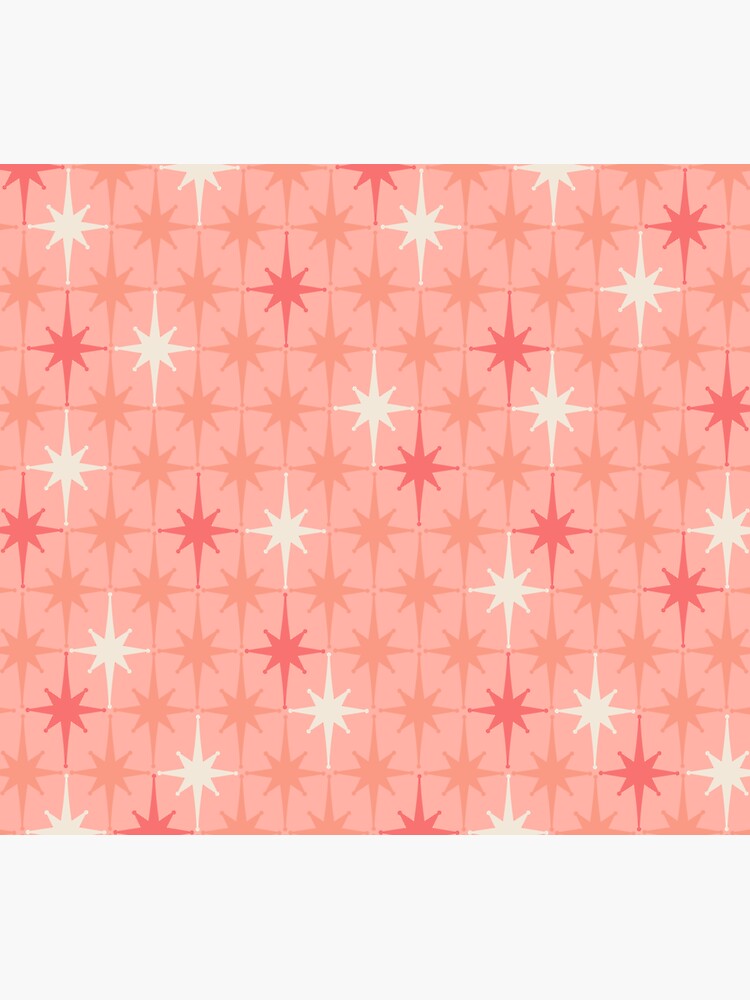 "Mid Century Modern Retro Atomic Stars Pattern in Pink Peach Tones ...