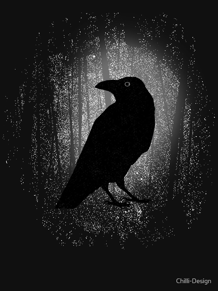 "Gothic Raven In Moonlight Forest" T-shirt for Sale by Chilli-Design ...