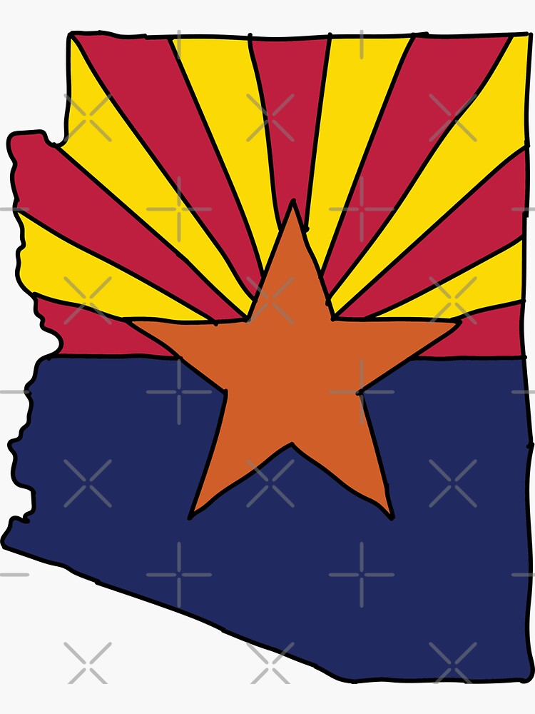 "Arizona state shape flag" Sticker for Sale by Rachael Taylor | Redbubble