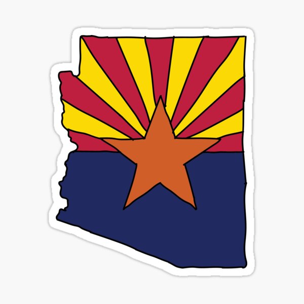 "Arizona state shape flag" Sticker for Sale by Rachael Taylor | Redbubble