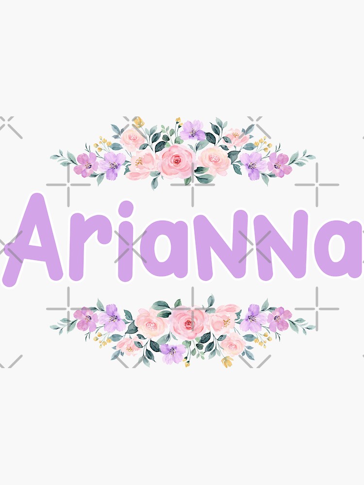 "Purple Flower Arianna Name Label" Sticker for Sale by NormadWorld ...