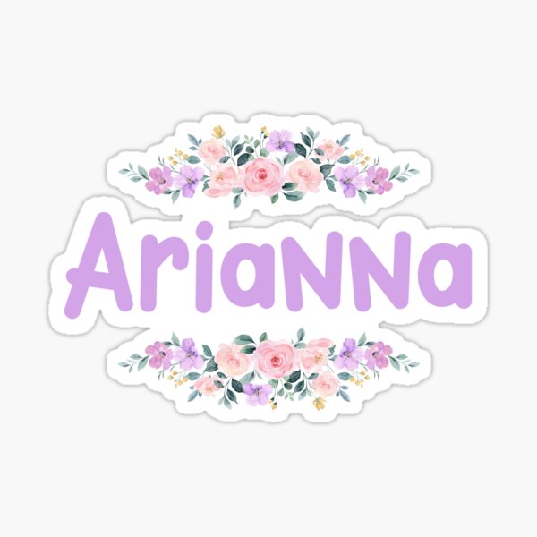 "Purple Flower Arianna Name Label" Sticker for Sale by NormadWorld ...