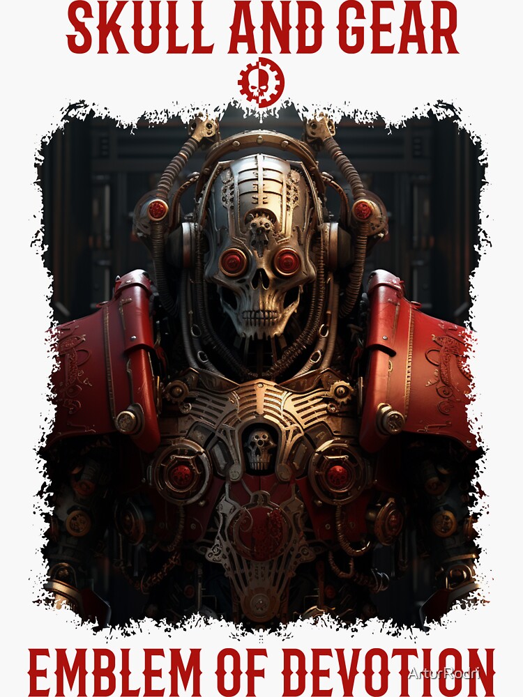 "Skull & Gear - Adeptus Mechanicus Sigil" Sticker for Sale by ...