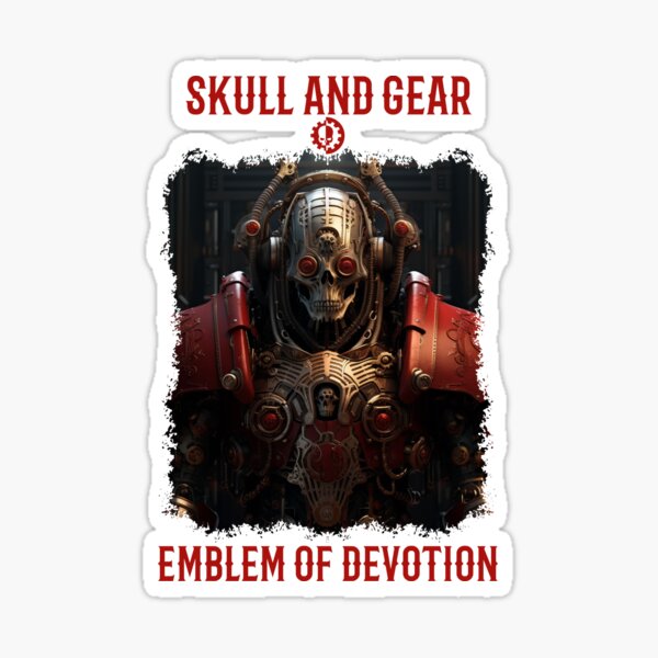 "Skull & Gear - Adeptus Mechanicus Sigil" Sticker for Sale by ...