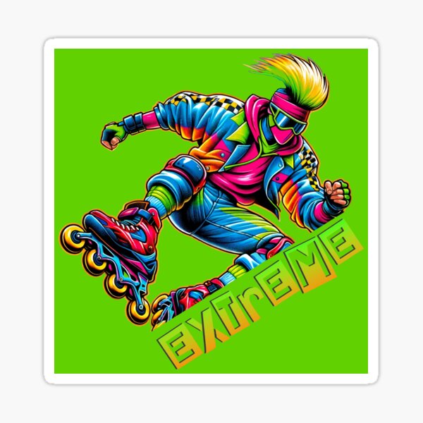 "Extreme Rollerblading" Sticker for Sale by KzooSteban | Redbubble