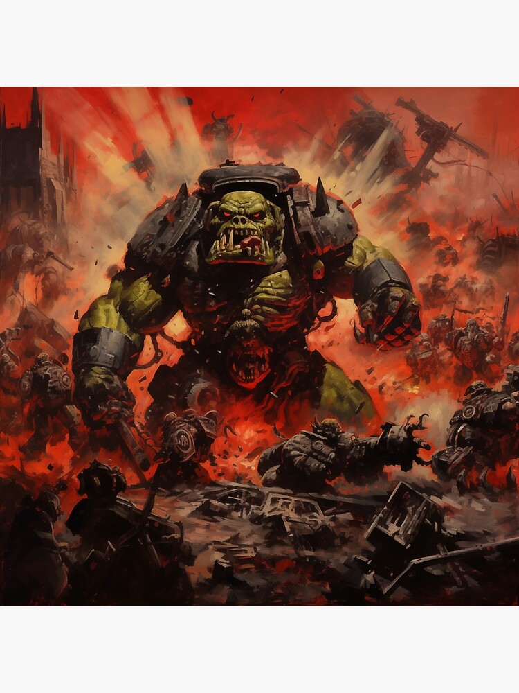 "Charging Giant Ork 40K" Poster for Sale by Modern-Classic | Redbubble