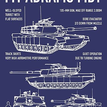"M1 Abrams American Army Tanks Schematic Recognition Blueprint Veteran ...
