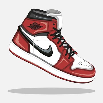 "Nike Air Jordan Red " Sticker for Sale by crauzely | Redbubble