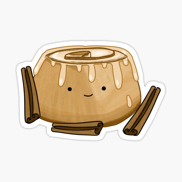 "Happy Cinnamon Roll" Sticker for Sale by UnhamperedArt | Redbubble