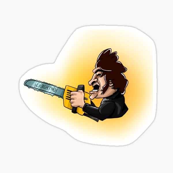 "JAVIER MILEI CHAINSAW PLAN" Sticker by Super-TS | Redbubble