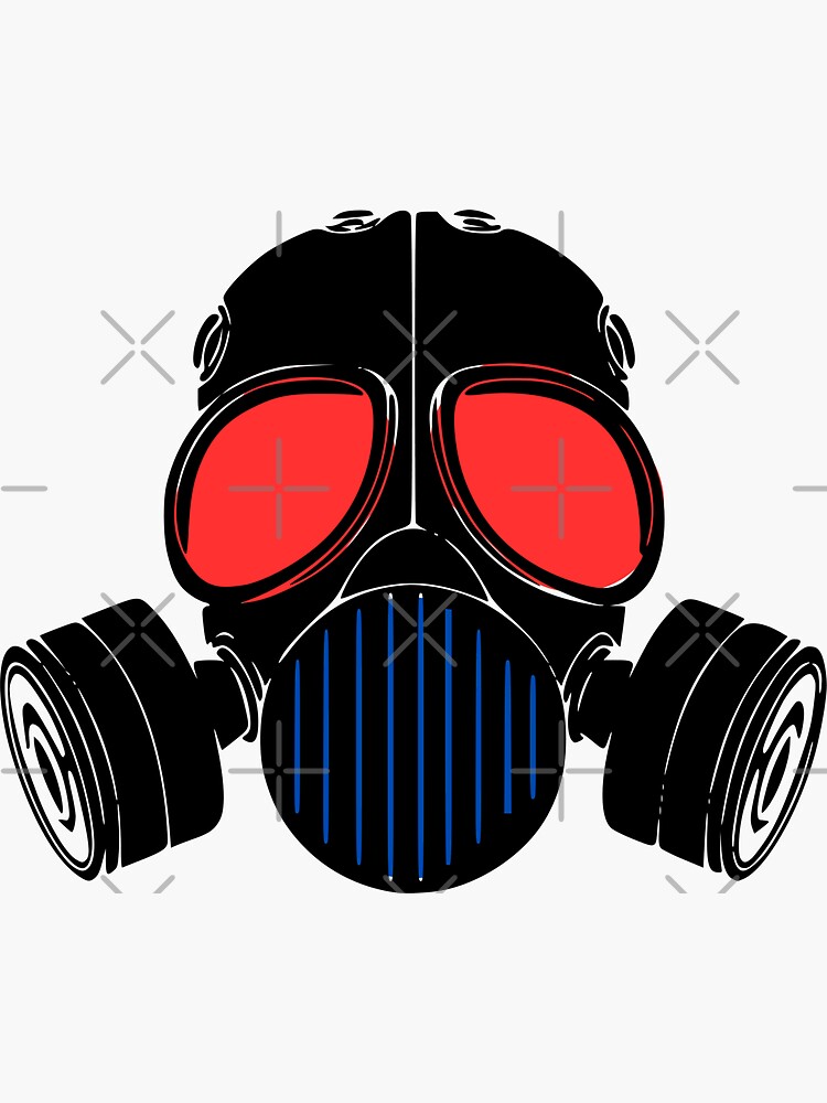 "A MINIMAL GAS MASK" Sticker for Sale by infinitarte | Redbubble