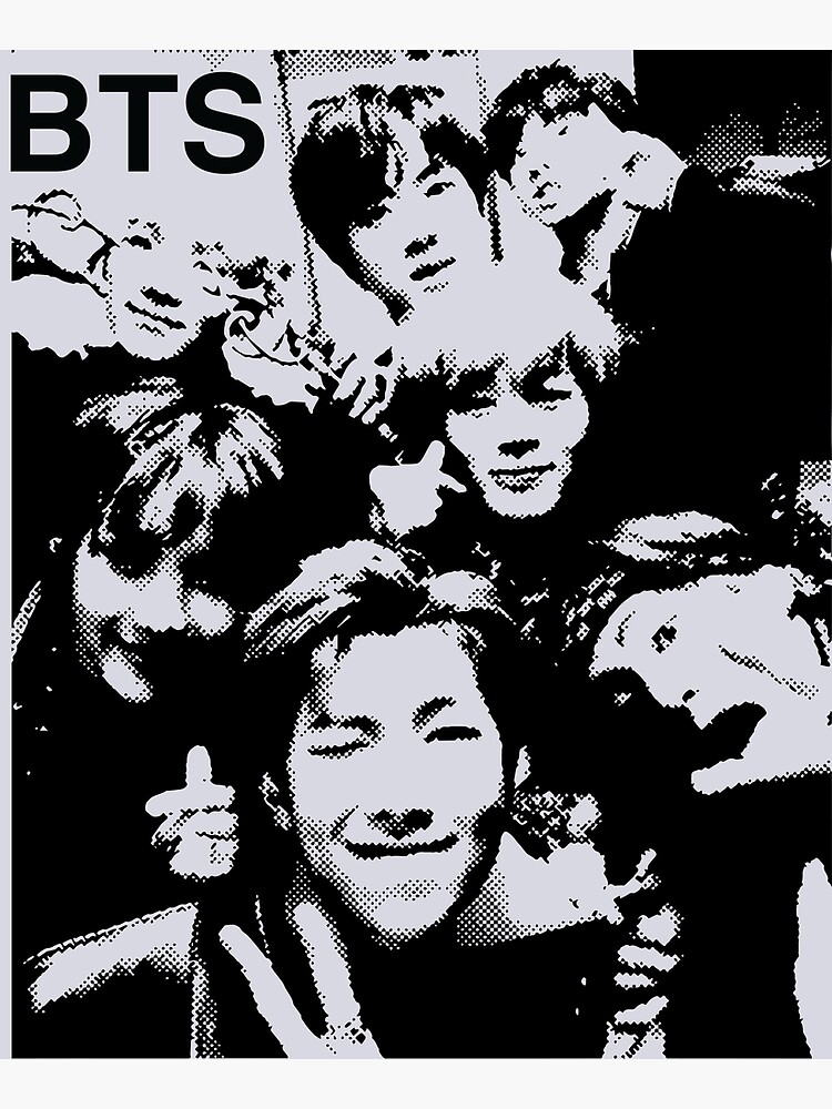 Póster «Diseño de semitono de BTS wacky group photo» de shopnojams ...
