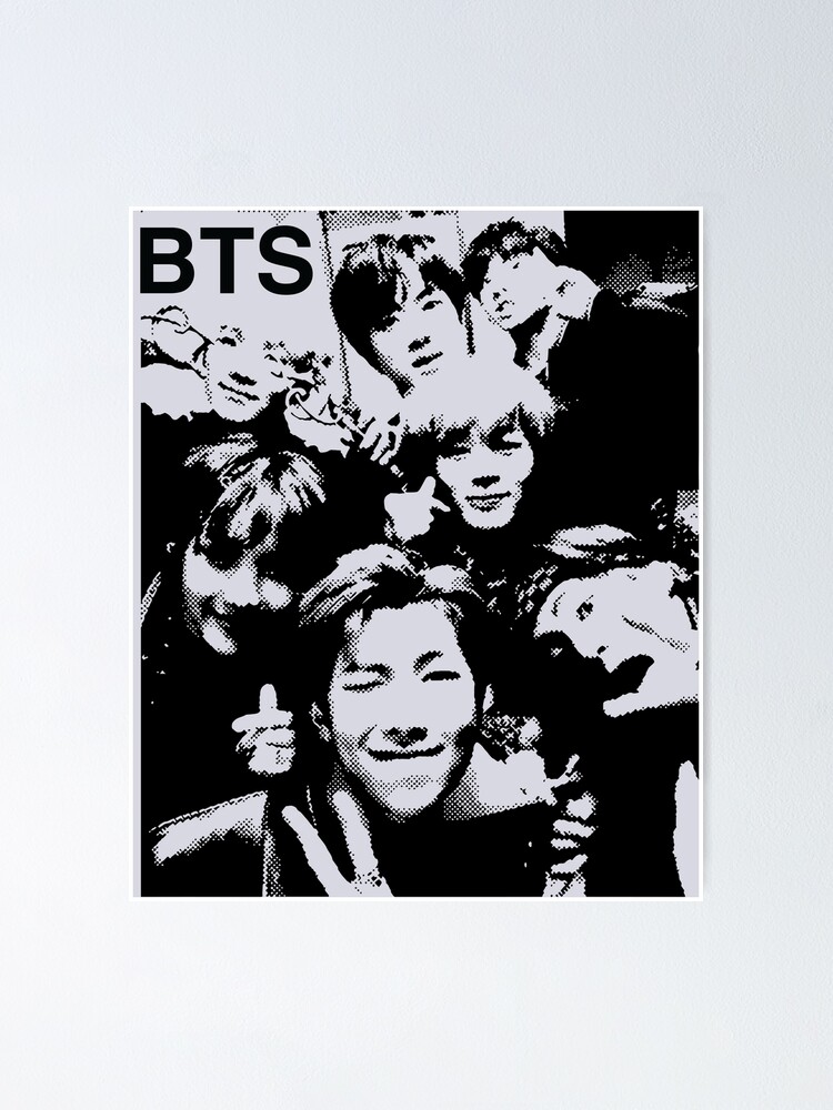 Póster «Diseño de semitono de BTS wacky group photo» de shopnojams ...
