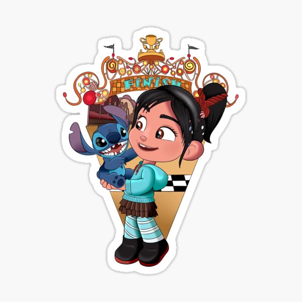 "Vanellope stitch wreck it ralph" Sticker for Sale by Leahsartworks ...
