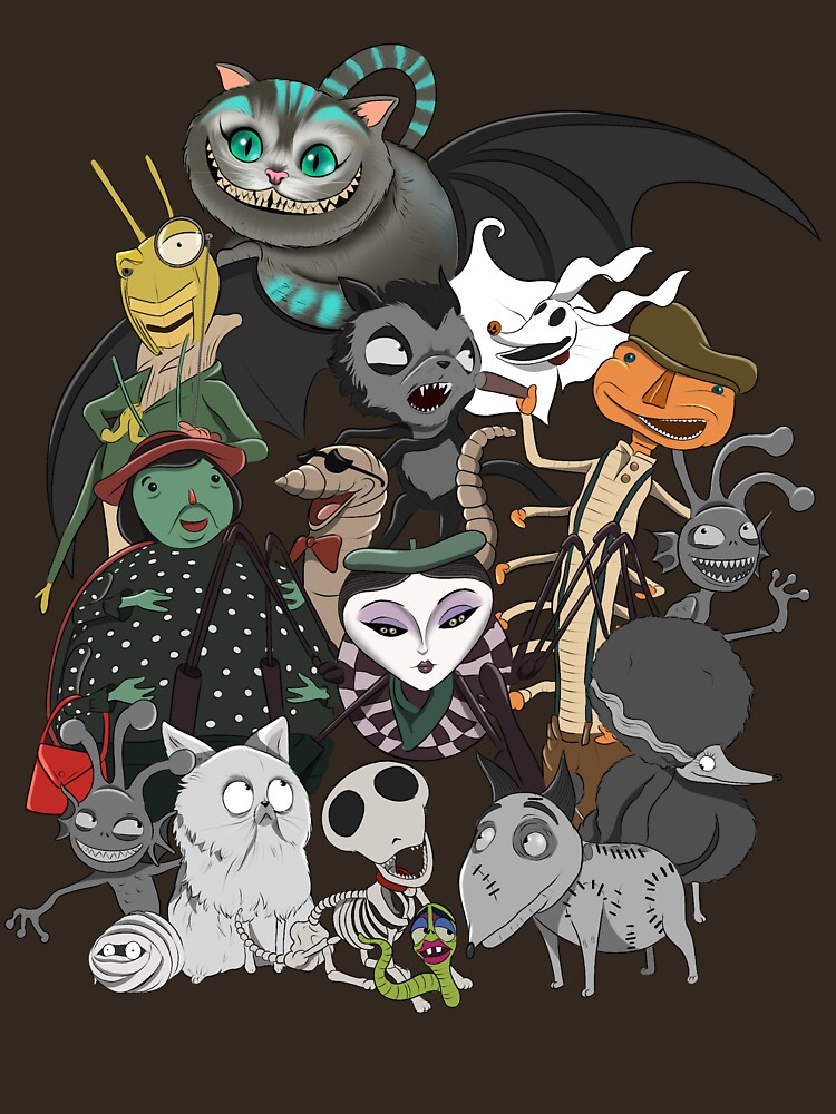 "Tim burton character mashup" Essential T-Shirt for Sale by ...