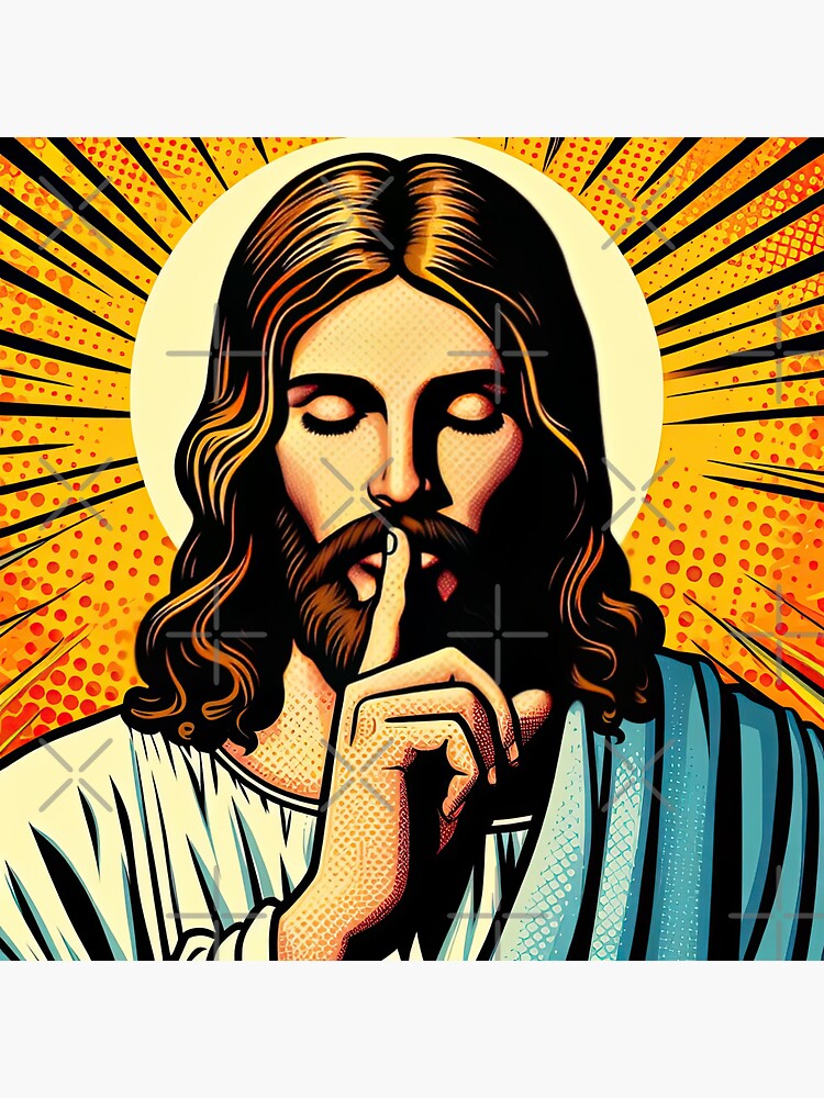"The Divine 'Shhh'" Sticker for Sale by ShushingJesus | Redbubble