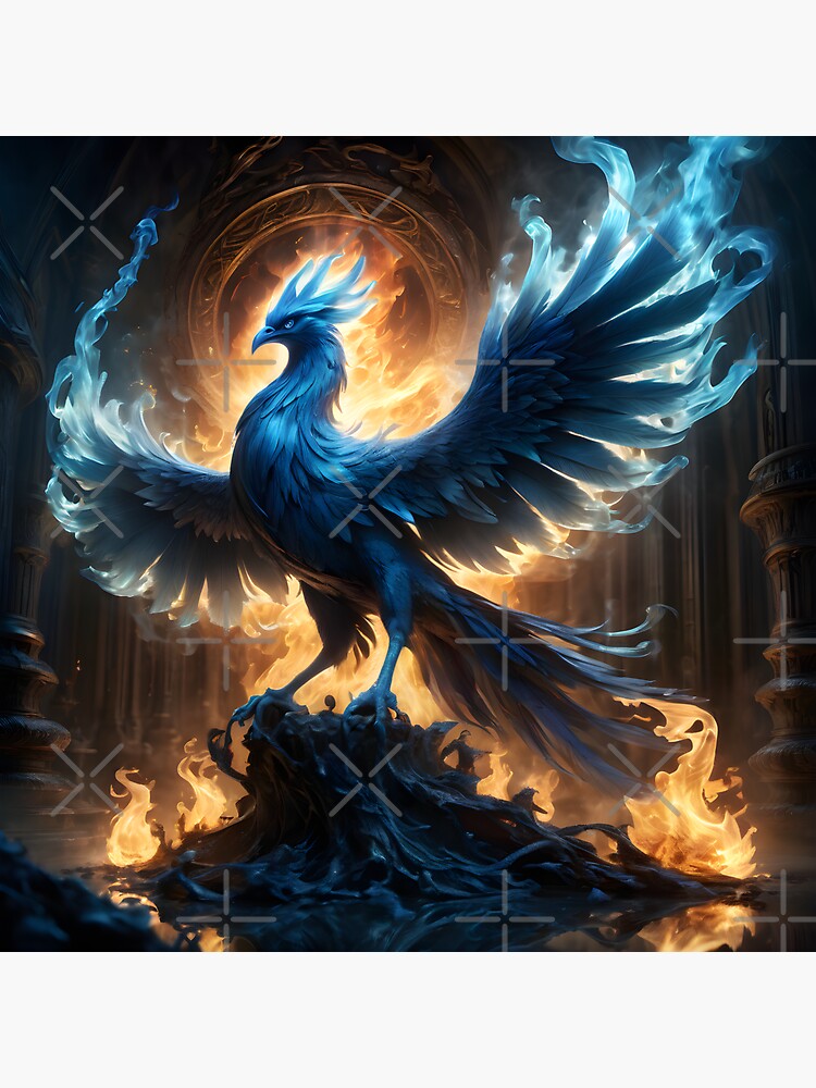 "Blue Phoenix Bird" Sticker for Sale by Abdu Innovations | Redbubble