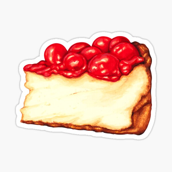 "Cherry Cheesecake Pattern - Yellow" Sticker for Sale by Kelly Gilleran ...