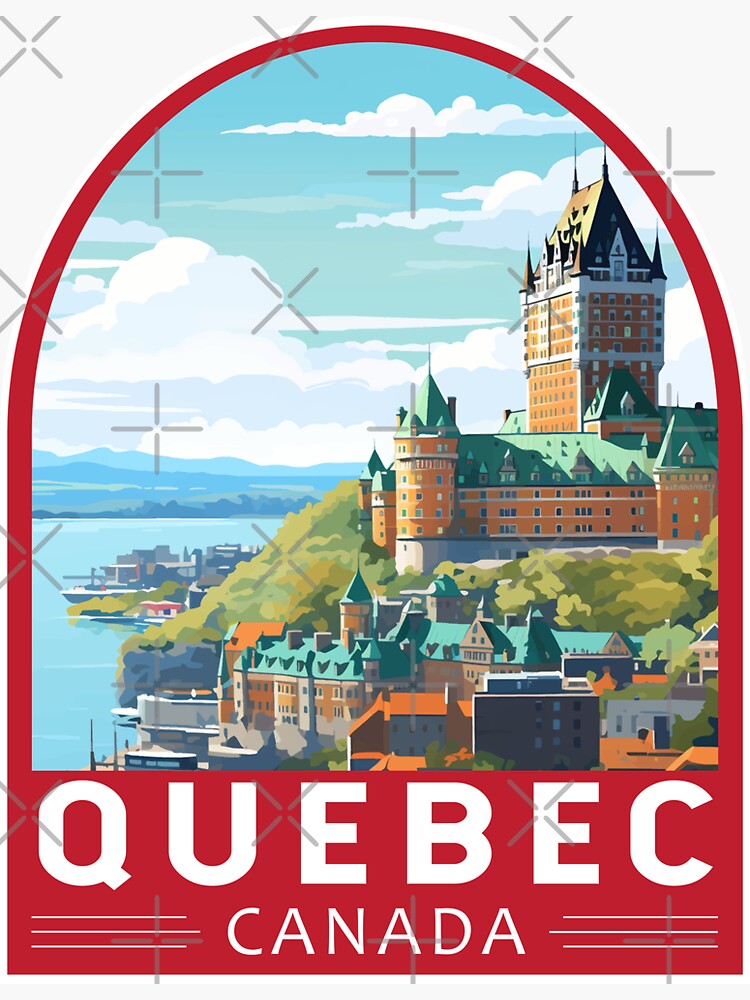 "Quebec Canada Travel Art Emblem" Sticker for Sale by KrisSidDesigns ...