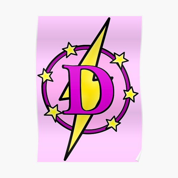 "Cute Superhero Girl Super Letter D - Pink and Purple" Poster by ...