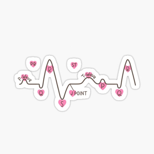 "Hand Drawn 12 Lead Electrocardiogram (ECG) Pastel" Sticker for Sale by ...
