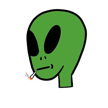 "Alien smoking " Sticker for Sale by Threehitsdeep | Redbubble