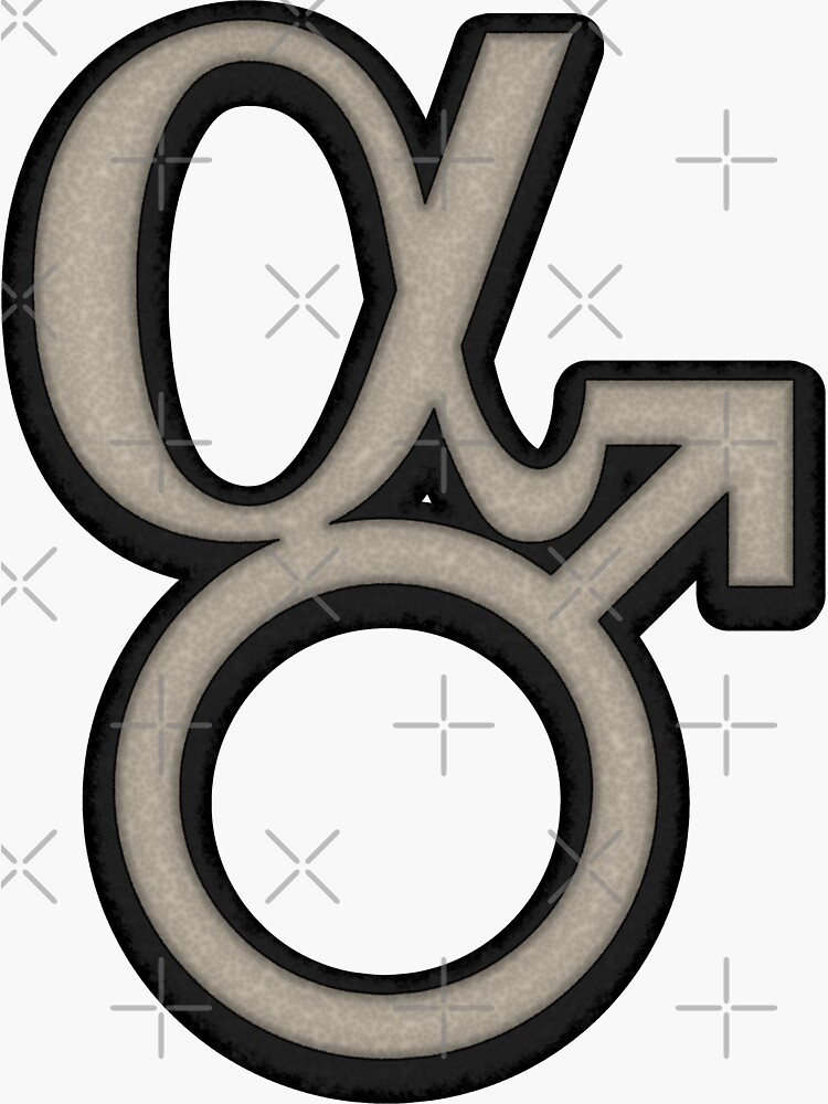 "Alpha Male in Symbols" Sticker for Sale by SolarCross | Redbubble