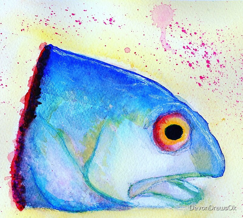 "Dead Fish Head" by DevonDrawsOk | Redbubble