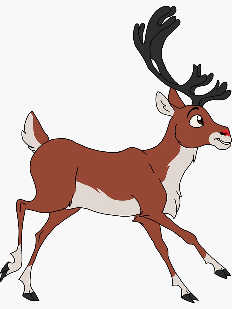 "biologically accurate adult Rudolph " Sticker for Sale by ...