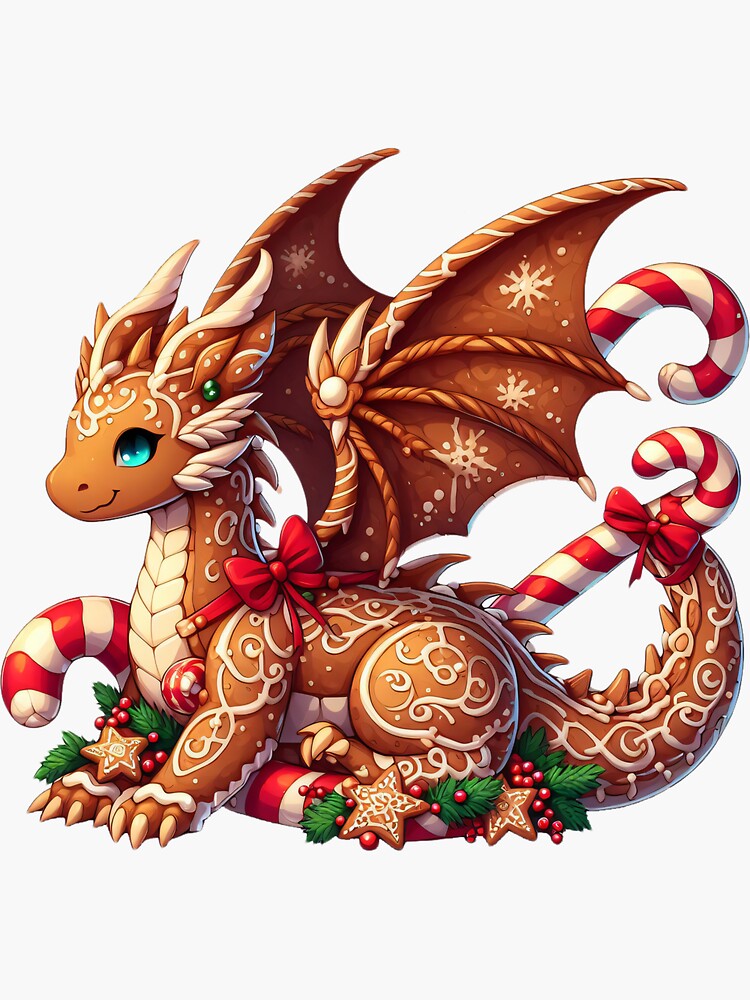 "Gingerbread Dragon DnD" Sticker for Sale by dragongf | Redbubble