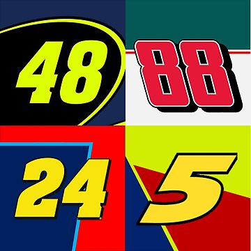 "Hendrick Motorsports NASCAR numbers #48 #88 #24 #5" Sticker for Sale ...