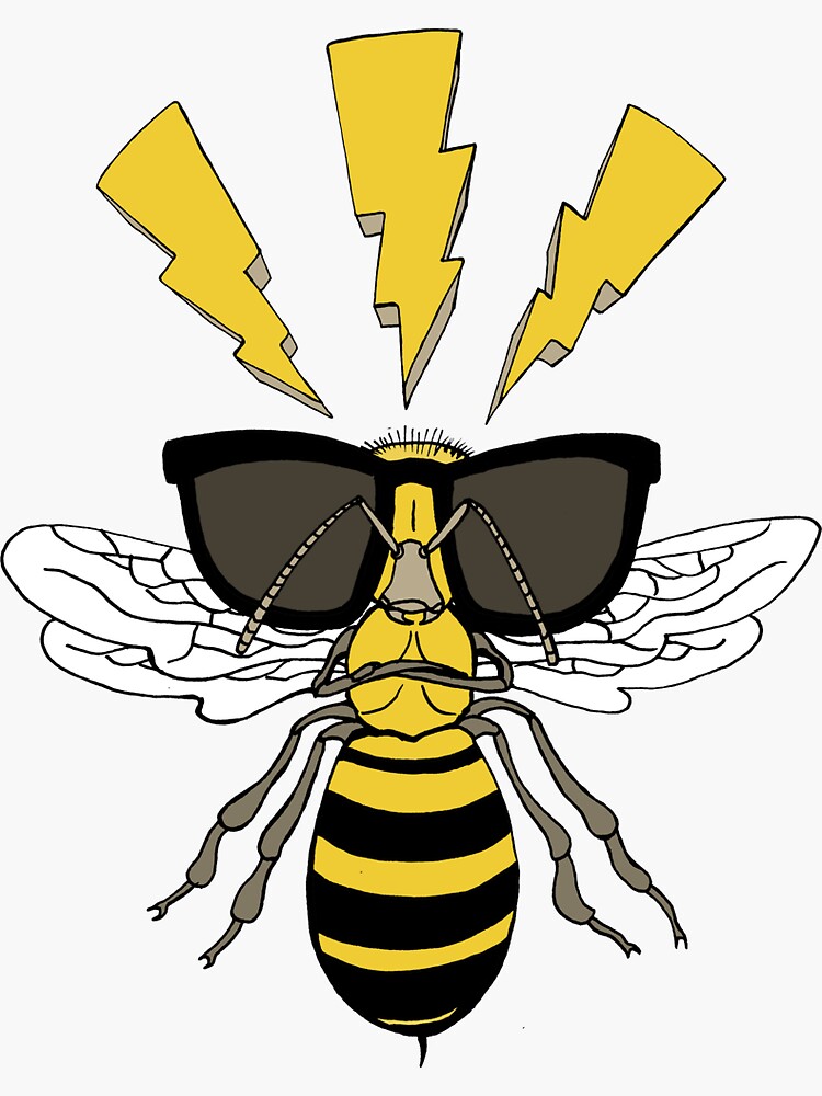 "Angry bee" Sticker for Sale by Franky-Monty | Redbubble