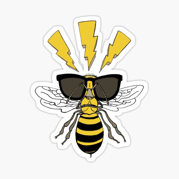 "Angry bee" Sticker for Sale by Franky-Monty | Redbubble
