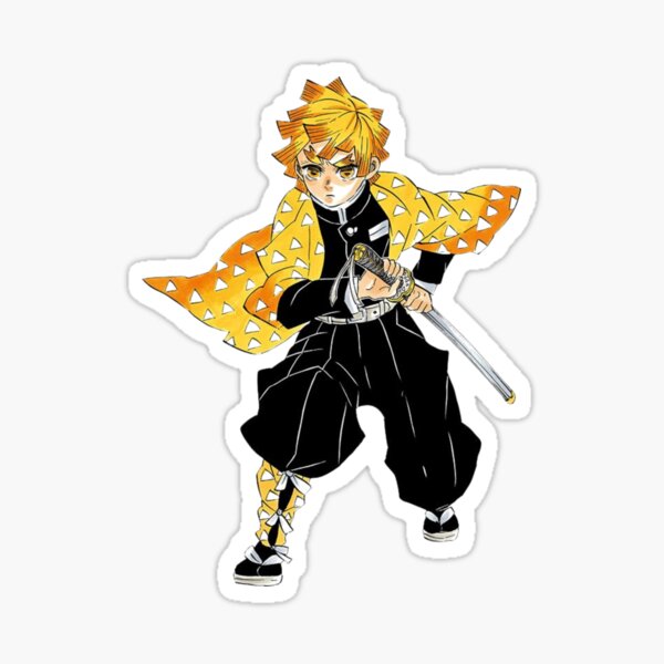 "Zenitsu Agatsuma Demon Slayer" Sticker for Sale by vvendyarts | Redbubble