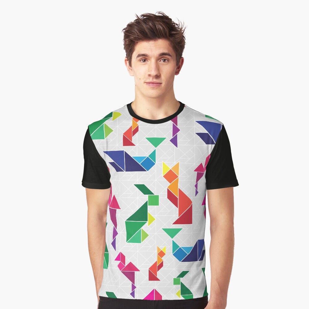 "Rainbow animal tangram" T-shirt by Linziloop | Redbubble