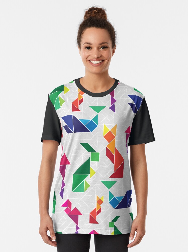 "Rainbow animal tangram" T-shirt by Linziloop | Redbubble