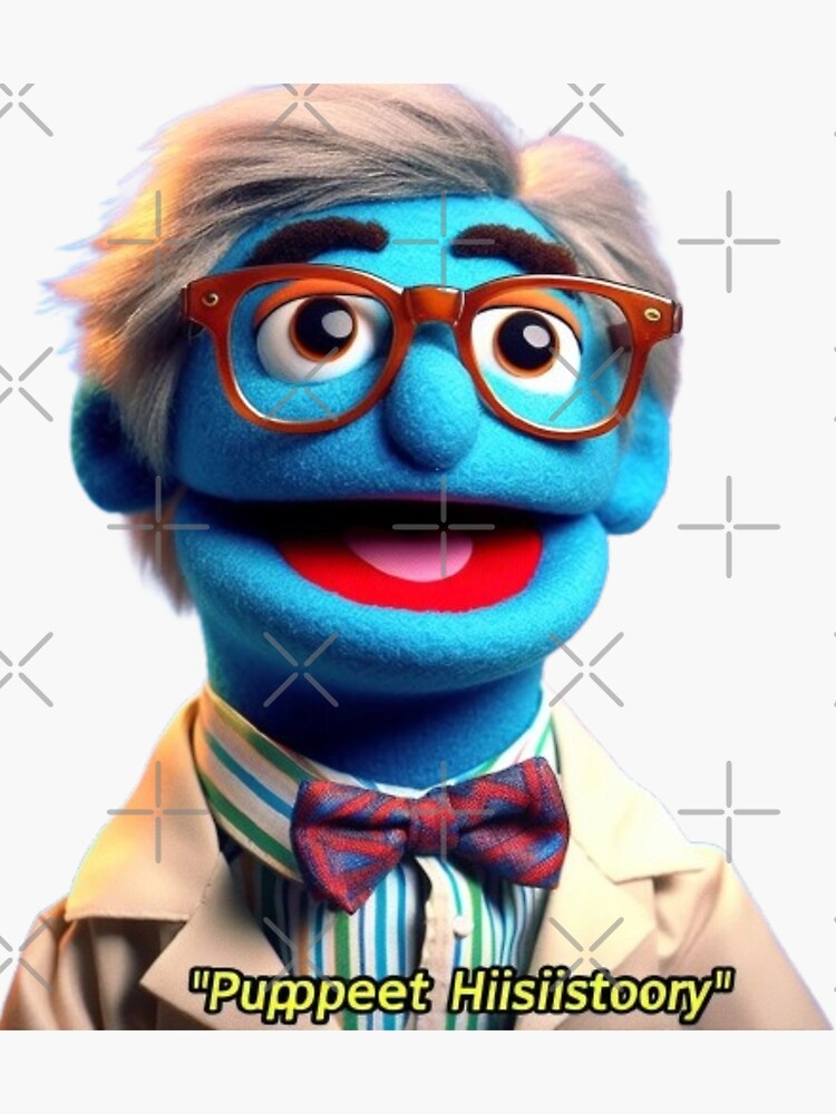 "Puppet History The Professor Face" Sticker for Sale by Fictio ⭐ ⭐ ⭐ ⭐ ...