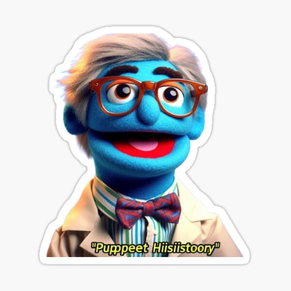 "Puppet History The Professor Face" Sticker for Sale by Fictio ⭐ ⭐ ⭐ ⭐ ...