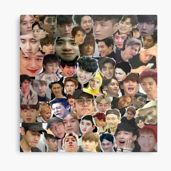 "EXO - Meme Face Collage" Metal Print by kpop-channel | Redbubble