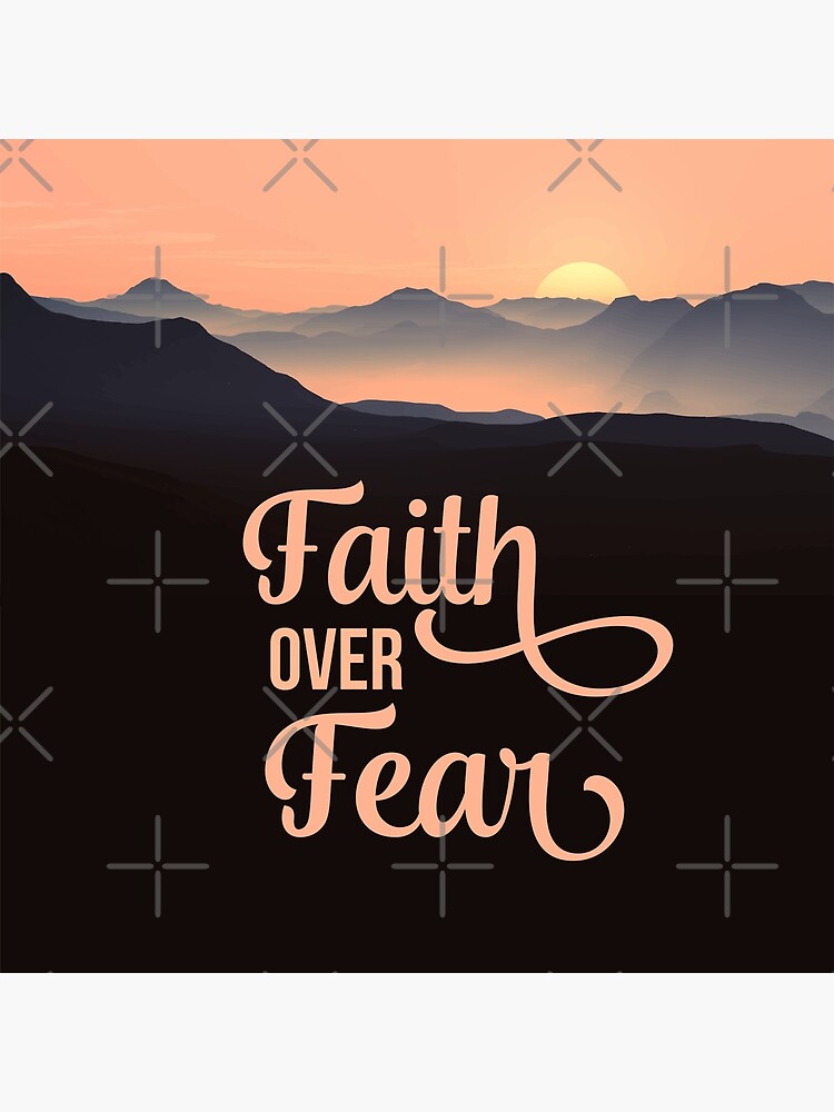 "Faith Over Fear - Christian Quote - Beautiful Landscape Design" Poster ...
