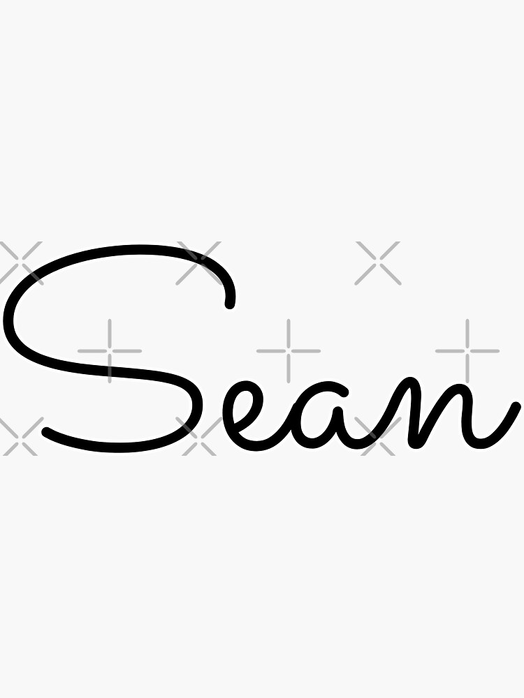 "Writing Sean Name Label (Black)" Sticker for Sale by NormadWorld ...